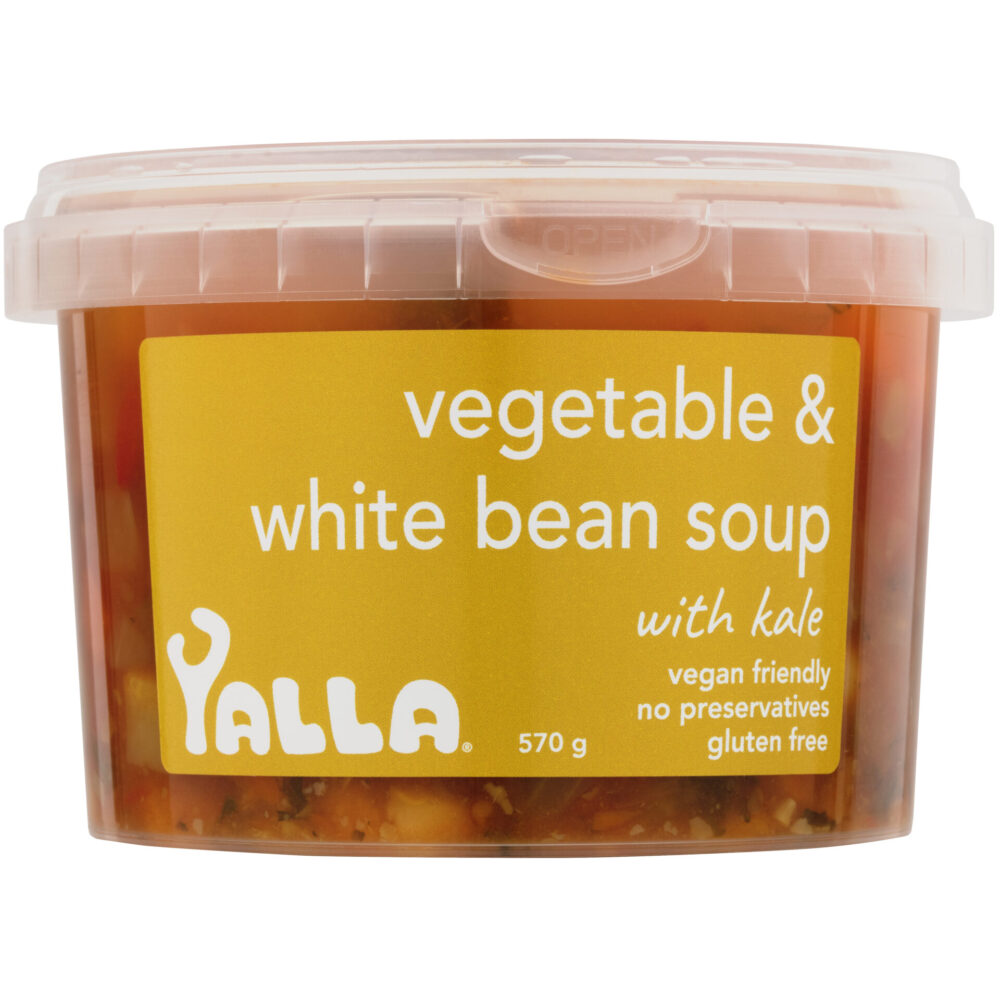 Vegetable & white bean with kale soup - Yalla